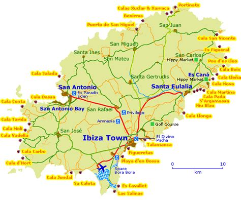 Mapa De Las Playas De Ibiza