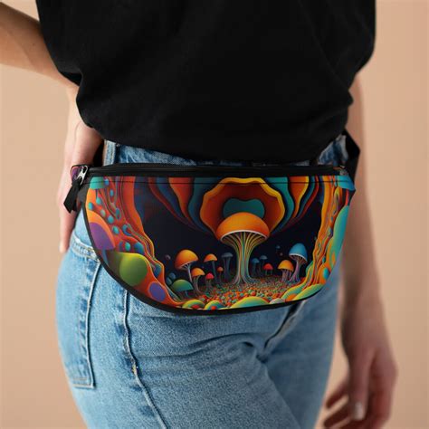 Magic Mushroom Rainbow Design Fanny Pack Custom Personalized Fanny