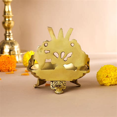 Brass Shankh Chakra Namah Diya 5 Inch Vedansh Craft