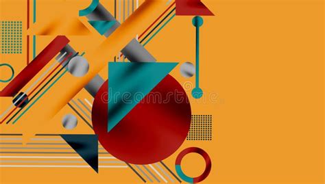 Geometric Abstract Background With Bold Shapes And Contrasting Colors Circles Triangles