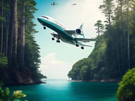 Premium AI Image Airplane Is Flying Over Low Clouds At Sunset
