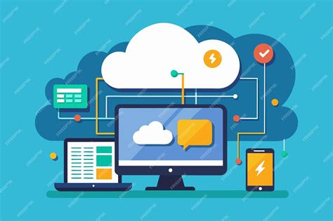 Premium Vector Electronic Devices Laptop Phone And Tablet Connected