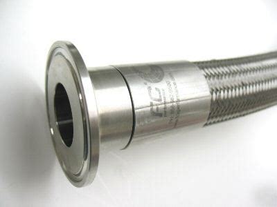 Braided Stainless Teflon Sanitary Flexible Hose 1 X60