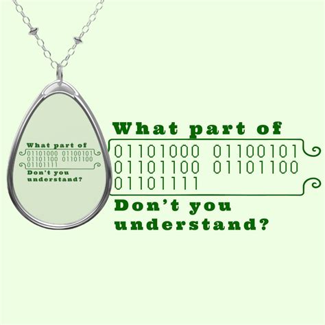 Funny Binary Code Necklace Geeky Pendant Computer Code Etsy