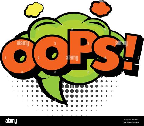 Oops Sound Cartoon Colored Pop Art Style Vector Sound Text Word Bubble Oops Expression