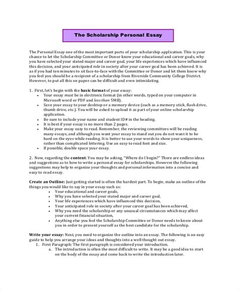 FREE 7 Sample Scholarship Essay Templates In PDF MS Word