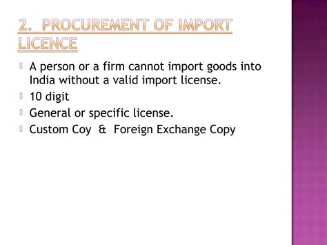 Import Procedure And Documentation Ppt