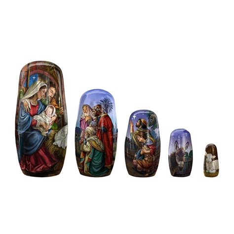 5 Piece Wood Nesting Nativity Set Consumer Autom