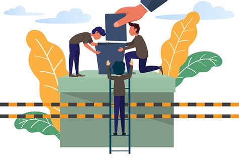 큰 투표 상자 근처에 서있는 작은 사람들 프리젠 테이션 투표 선거 캠페인 동요를위한 비즈니스 포스터 플랫 디자인 벡터 일러스트레이션 대통령에 대한 스톡 벡터 아트 및 기타