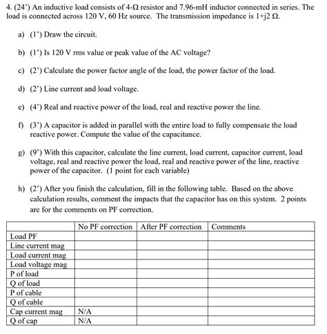 Solved An inductive load consists of Ω resistor Chegg