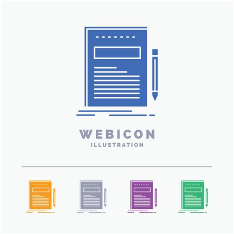 Business Document File Paper Presentation 5 Color Glyph Web Icon