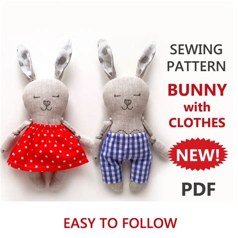 Easter Bunny Sewing Pattern Pdf Bunny Doll Pattern Diy Bunny Soft