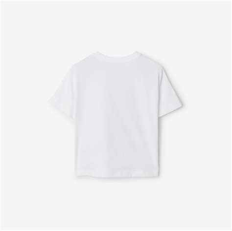 Rose Cotton T Shirt In White Burberry® Official