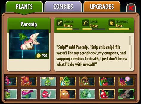 Image Parsnip Almanac 2png Plants Vs Zombies Wiki Fandom
