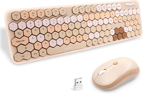 2 4ghz Wireless Keyboard And Mouse Combination Honeycomb Shaped 17 Inch Keyboard For