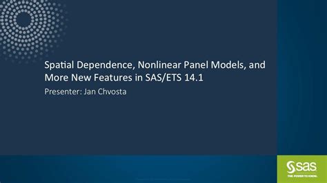 Panel Data Modeling In SAS ETS SAS ETS SAS Video Portal