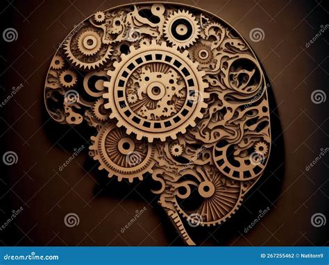 Stylised Representation Of A Brain With Gears Or Cogs Ai Generated