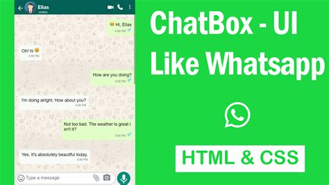 Design Chatbox Like Whatsapp Html And Coding With Elias