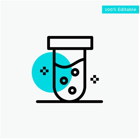 Tube Lab Test Biochemistry Turquoise Highlight Circle Point Vector Icon