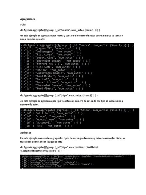 Agregaciones Mongodb Pdf Mongo Db Informática Y Tecnología De La