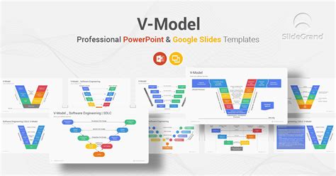 v model powerpoint template designs slidegrand