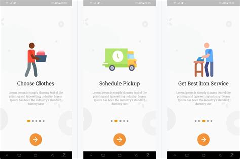An Android Cloth Ironing User Interface Built In Flutter