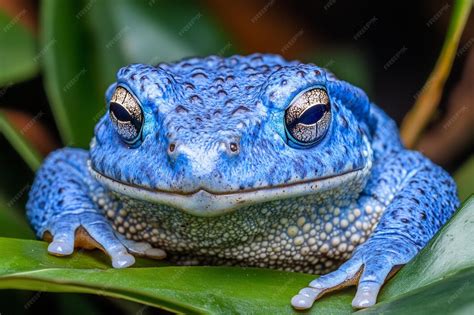 Blue Poison Toad In A Tropical Oasis Photo Premium Ai Generated Image