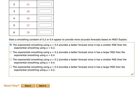 solved compute mse round your answer to two decimal
