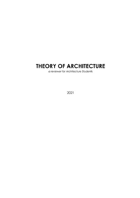 Toa Reviewer Bs Architecture Studocu