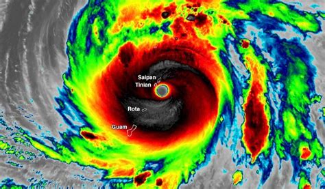Category 5 Super Typhoon Yutu Pounding Us Northern Mariana Islands