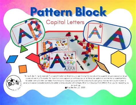 Pattern Block Capital Letter Alphabet By Busybeebox Tpt