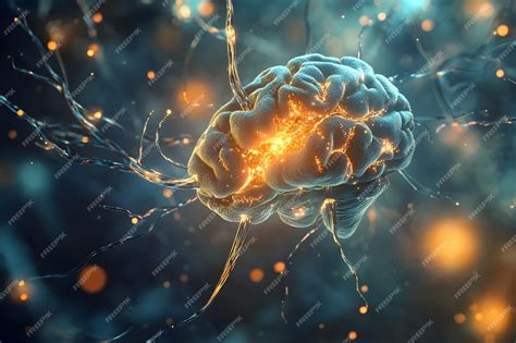 Neurons And Synapses In A Scifi Neural Network Visualization Premium Ai Generated Image