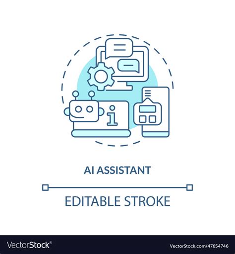 Ai Assistant Gradient Concept Editable Icon Vector Image
