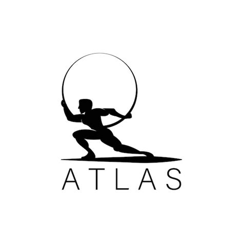 Premium Vector Atlas Logo Icon Geometric Atlas God Lifting Globe