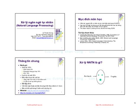 PDF Xử Lý Ngôn Ngữ Tự Nhiên Đh Bách Khoa Hn Lê Thanh Hương 1