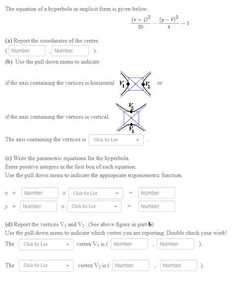 Solved The Equation Of A Hyperbola In Implicit Form Is Given