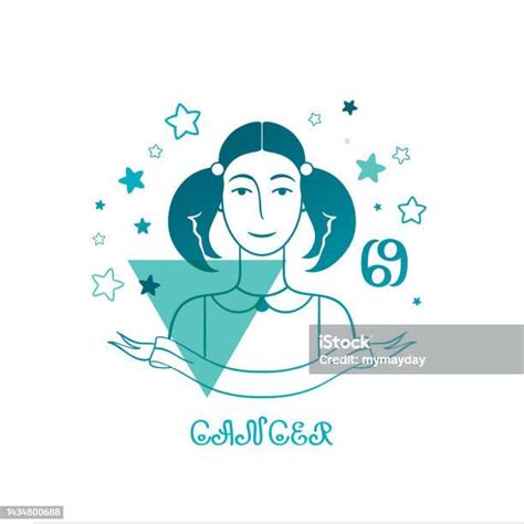 Ilustración De Signo Astrológico De Cáncer En Estilo Garabato Linda