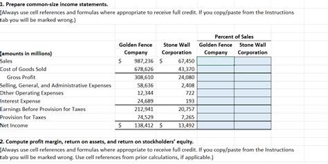 Solved Always Use Cell References And Formulas Where