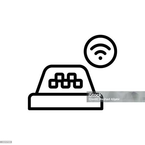 택시 기호 아이콘 간단한 라인 Ui 및 Ux 웹 사이트 또는 모바일 응용 프로그램에 대한 택시 서비스 아이콘의 윤곽 벡터 요소 개념에 대한 스톡 벡터 아트 및 기타 이미지