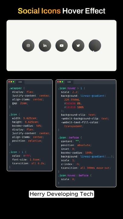 Stunning Social Icon Hover Effect Modern Web Design Trick 🌐