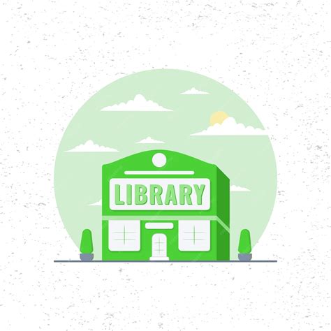 Vista Frontal De Ilustración De Biblioteca De Diseño Plano Del Edificio