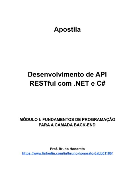 Pdf Apostila Desenvolvimento De Api Restful Com Net E C MÓdulo I