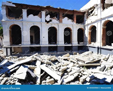 Destroyed Building After Earthquake In The Earthquake Stock Illustration Illustration Of