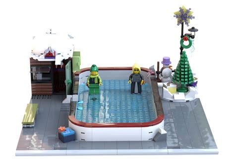 Lego Moc City Skate Ice Skating Rink Happy Holidays By Brickmocman