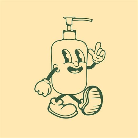 Premium Vector Vintage Character Design Of A Pump Bottle