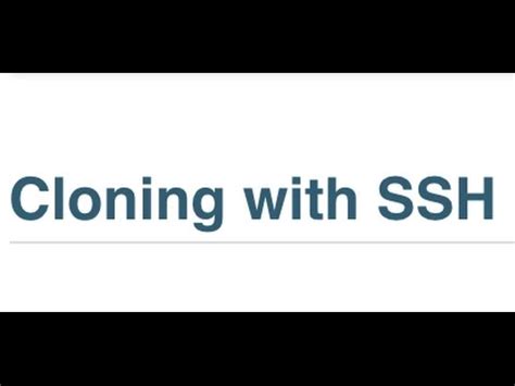 Clone A Github Repo With SSH YouTube