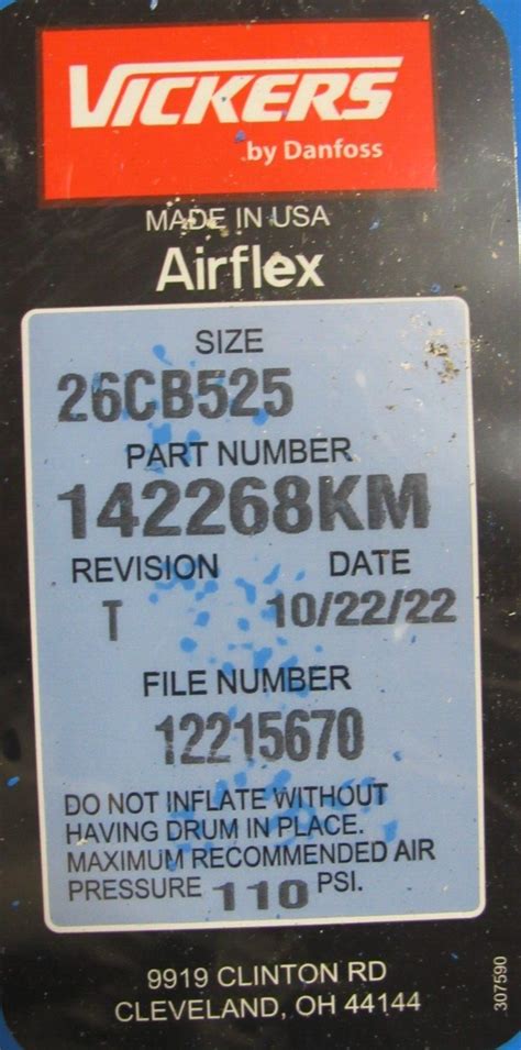 New Vickers 142268km Airflex Constricting Brake 26cb525 Sb Industrial Supply Inc