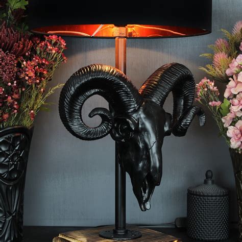 Ram Skull Table Lamp Gothic Home Decor Skull Decor Etsy