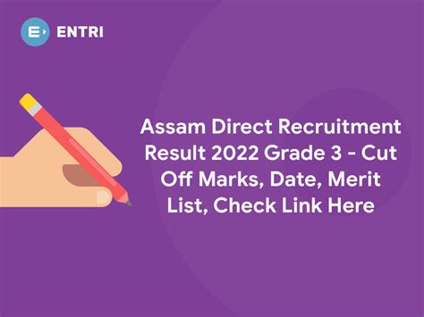 Assam Direct Recruitment Result 2022 Grade 3 Date Cut Off Marks