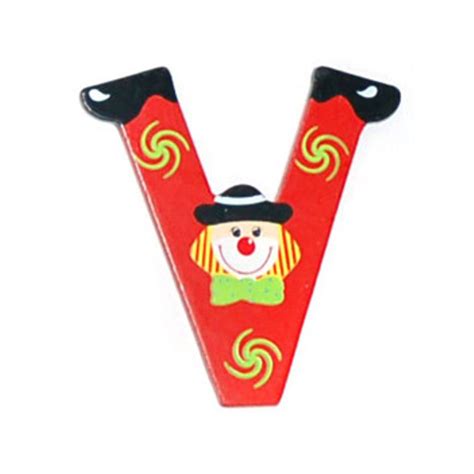 Letra Infantil Madera Payaso V